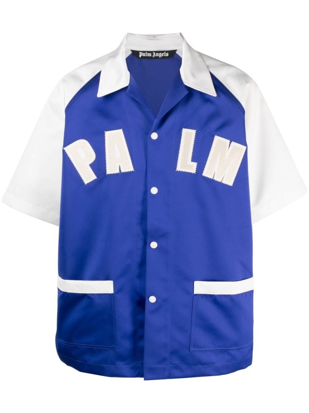 PALM ANGELS logo-embroidered bowling shirt